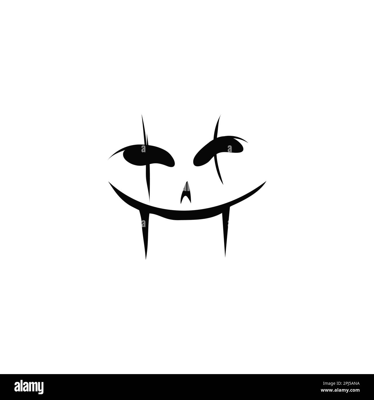 Scary and creepy face. Evil ghost smirk for halloween Stock Vector ...