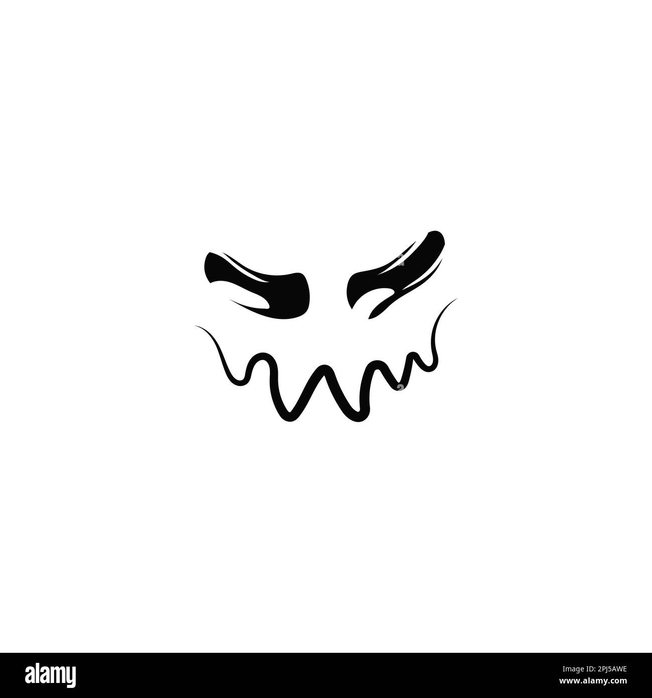 Offended scary devilish face. Evil ghost teeth for halloween Stock ...