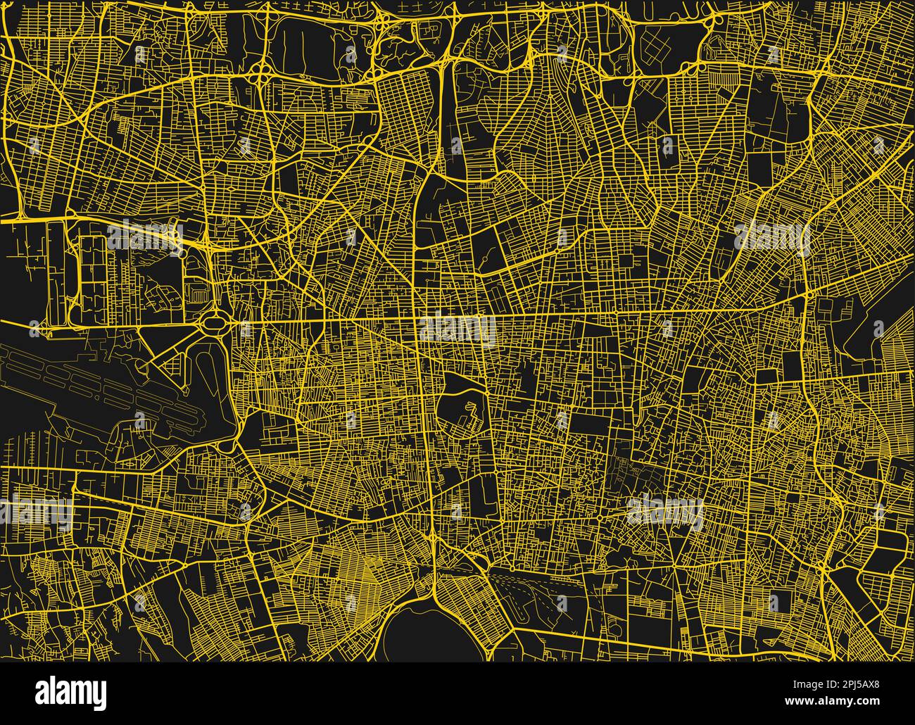 Black and yellow vector city map of Tehran with well organized separated layers Stock Vector ...