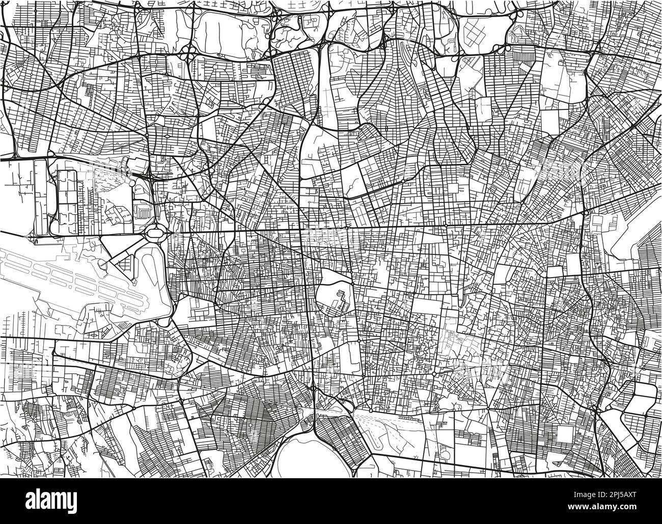 Black and white vector city map of Tehran with well organized separated layers Stock Vector ...