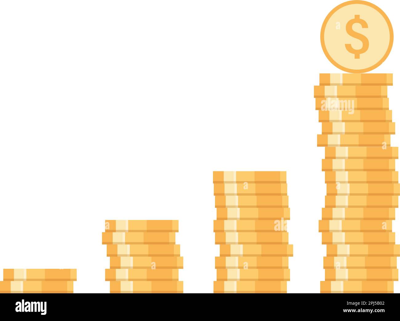 Coin icon in flat style. Money stack vector illustration on white ...