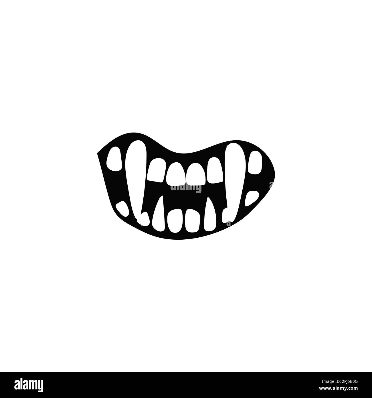 Scary werewolf mouth. Angry creature joy with sharp teeth Stock Vector ...