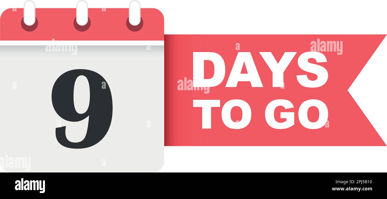 9 days left icon in flat style. Offer countdown date number vector ...