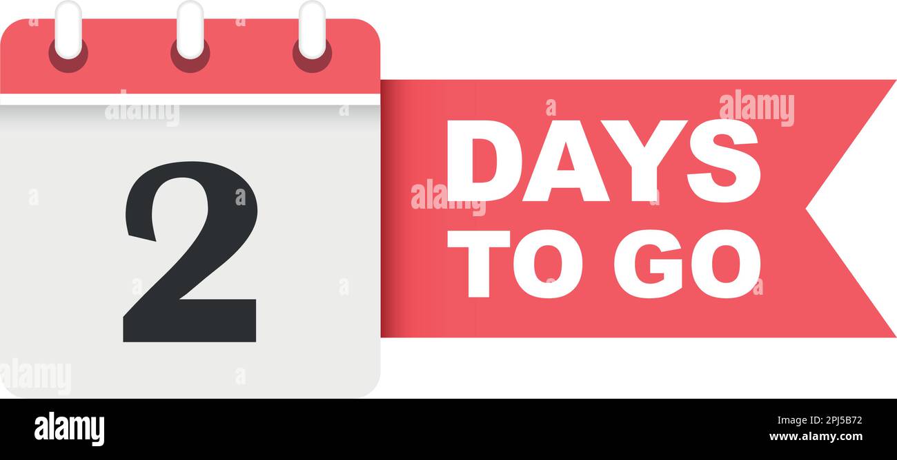 2 days left icon in flat style. Offer countdown date number vector ...