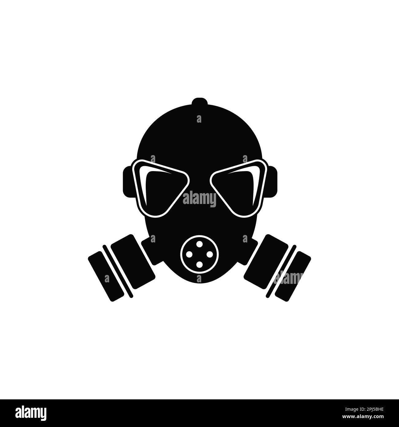 Black respirator icon. Gas mask with biological filters Stock Vector ...