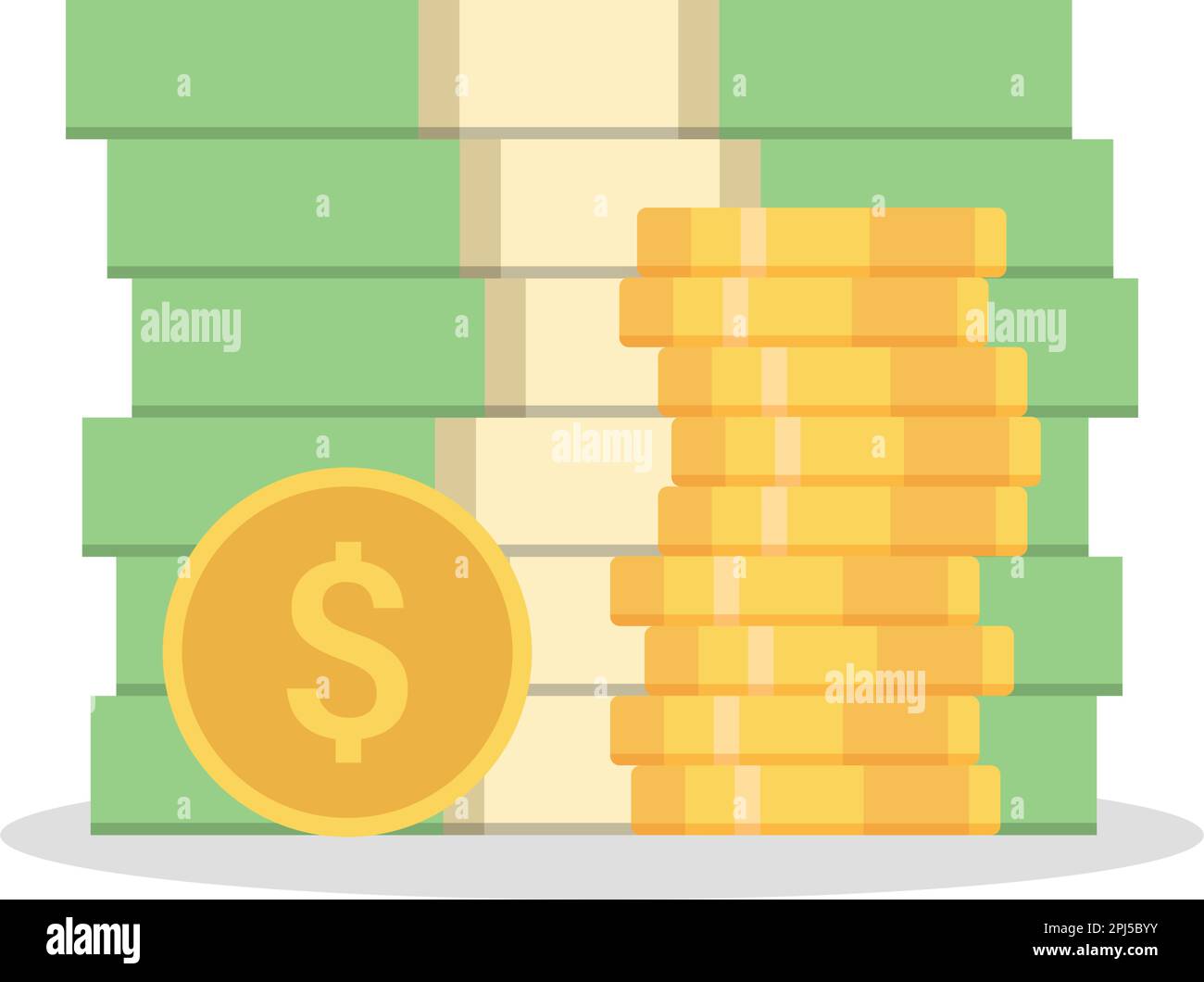 Money icon in flat style. Stack of currency banknotes vector ...