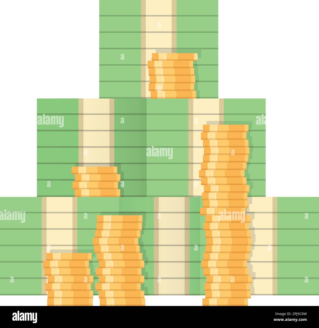 Money icon in flat style. Stack of currency banknotes vector ...