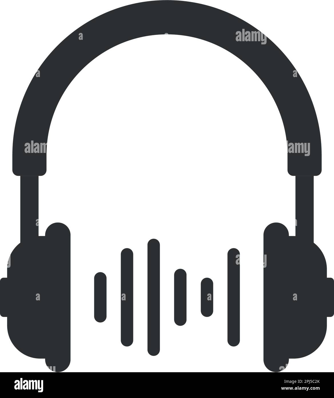 Headphone icon in flat style. Earphone vector illustration on isolated ...