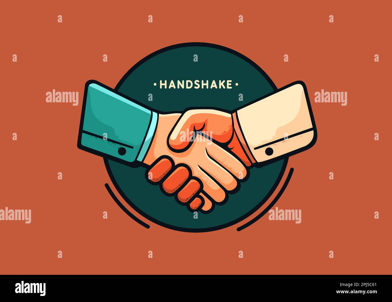 Hand shake illustration vintage hi-res stock photography and images - Alamy