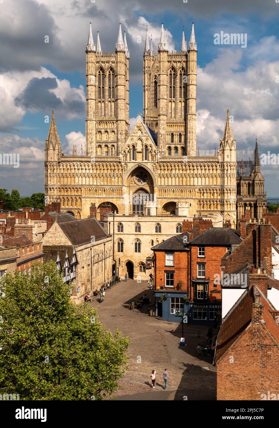 Lincoln Cathedral and Exchequer Gate, as seen from Lincoln Castle ...