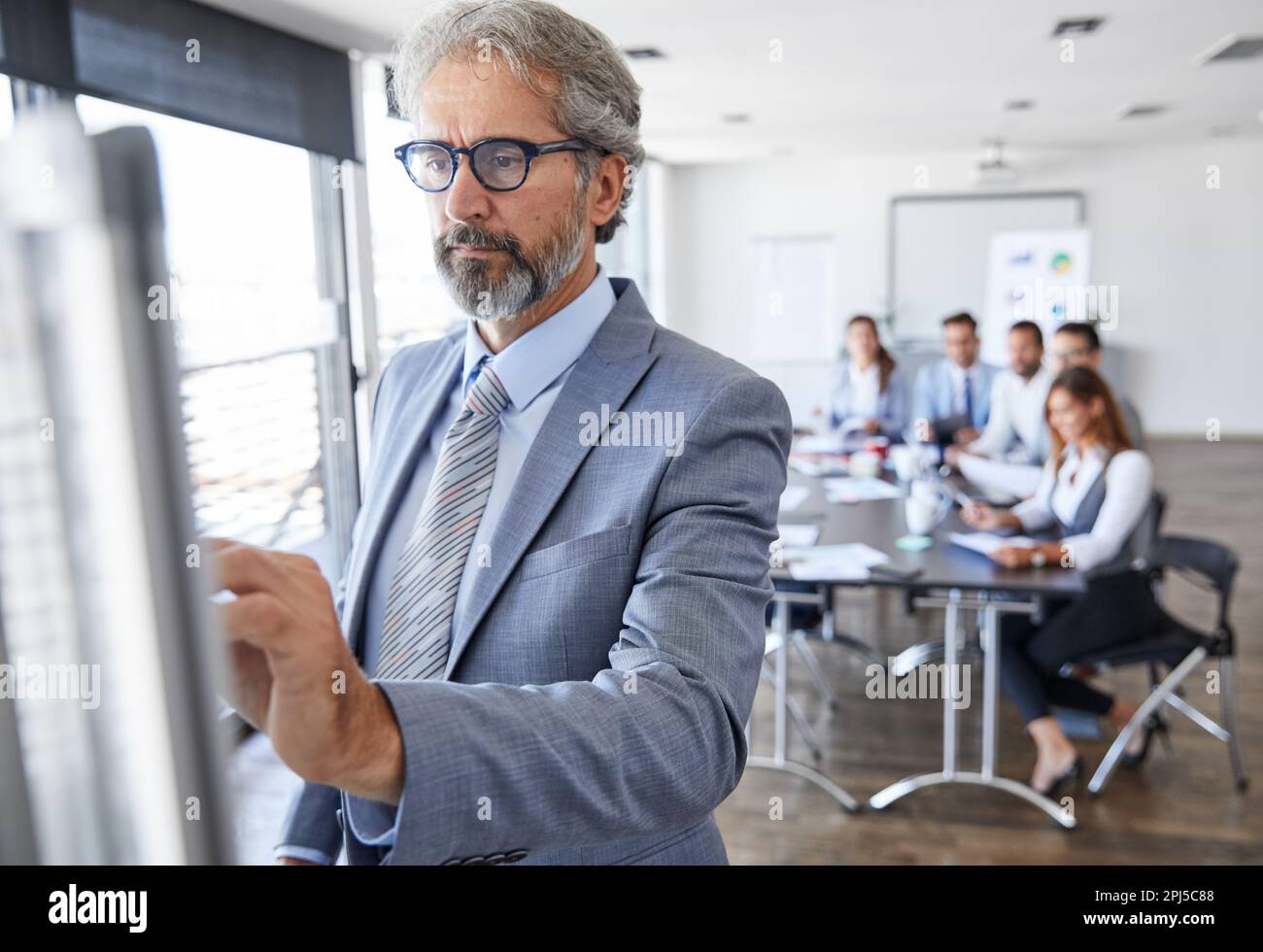 business senior businessman meeting office conference team teamwork ...