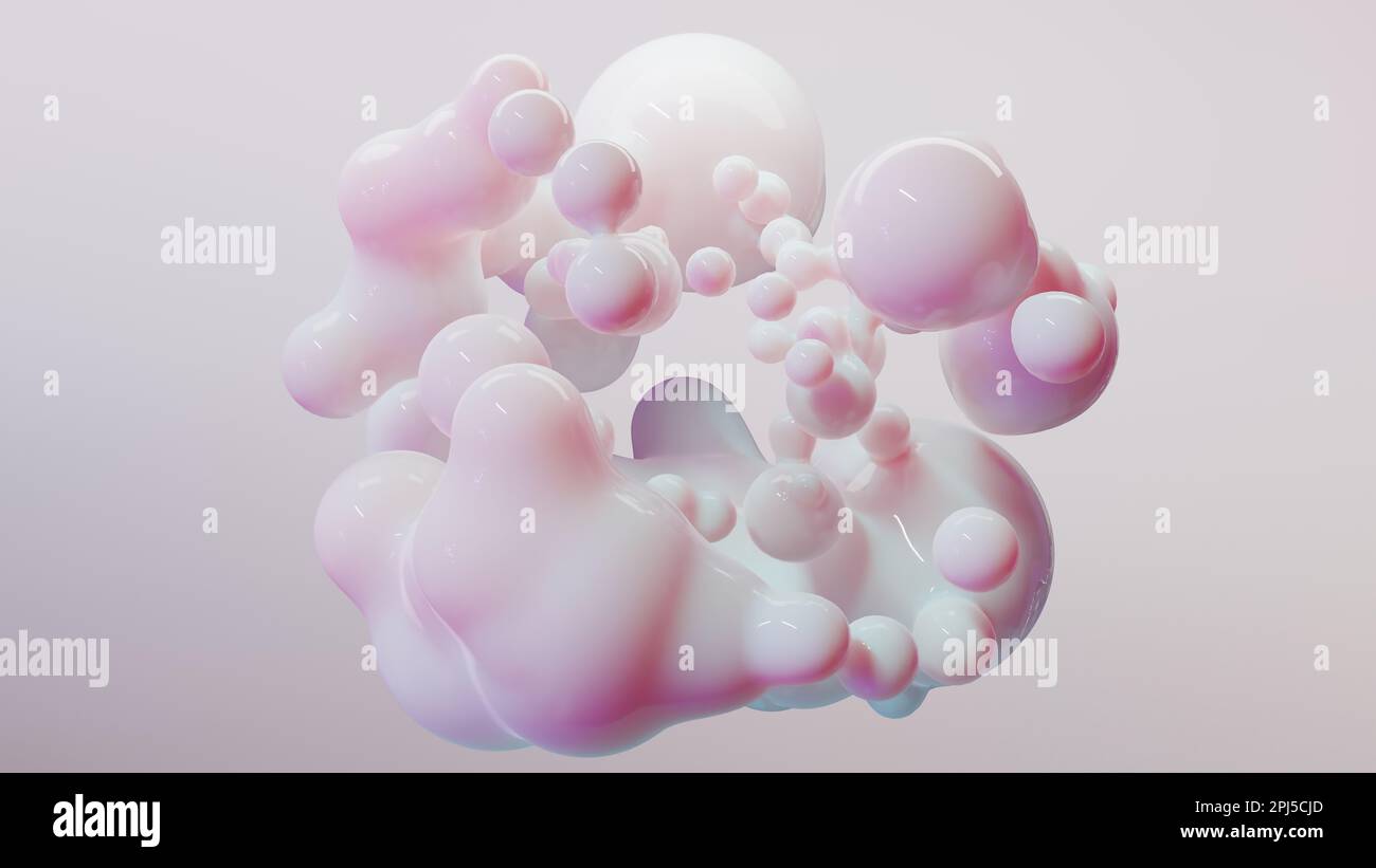 organic shapes. Morphing colorful blobs, Abstract 3d background. Liquid flowing colors. soap ...