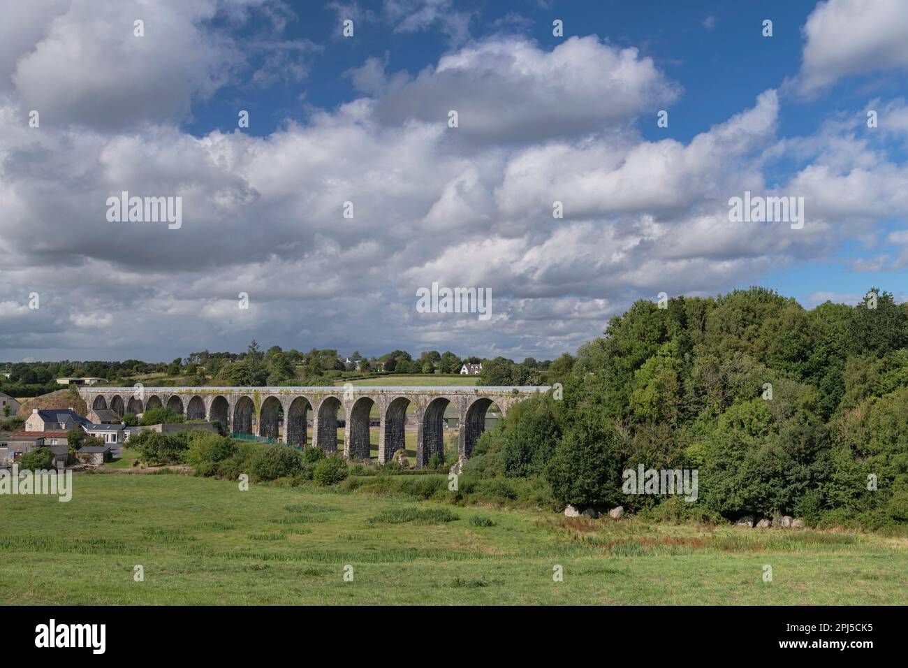 Ireland, County Carlow, Borris, restored 19th century railway viaduct ...