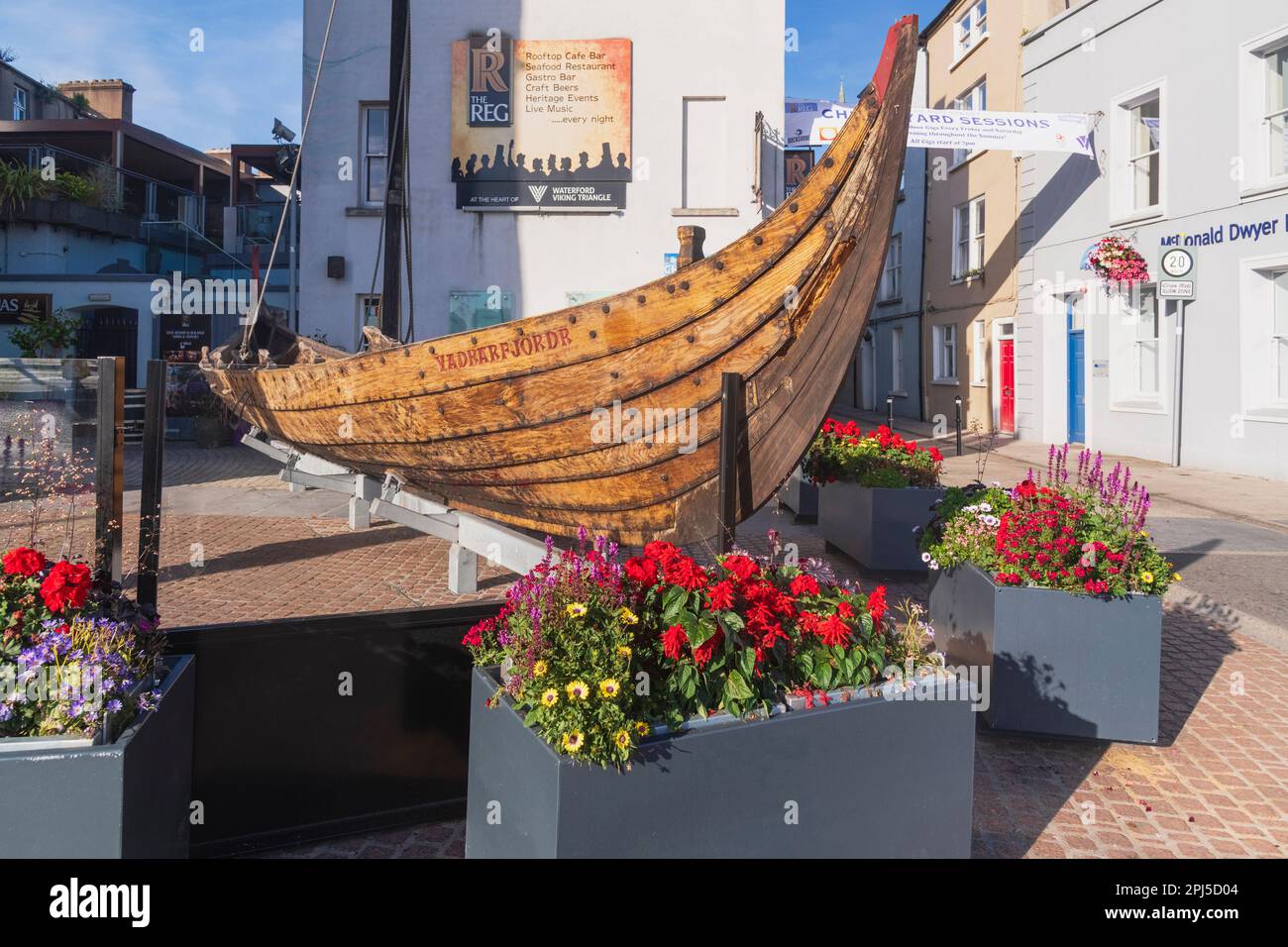Ireland, County Waterford, Waterford city, Replica 40ft Viking longboat ...