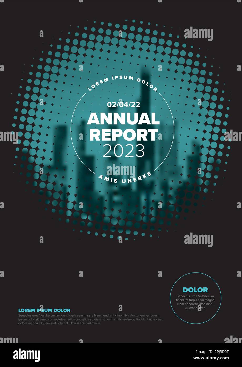 Vector abstract annual report cover template with sample text and ...