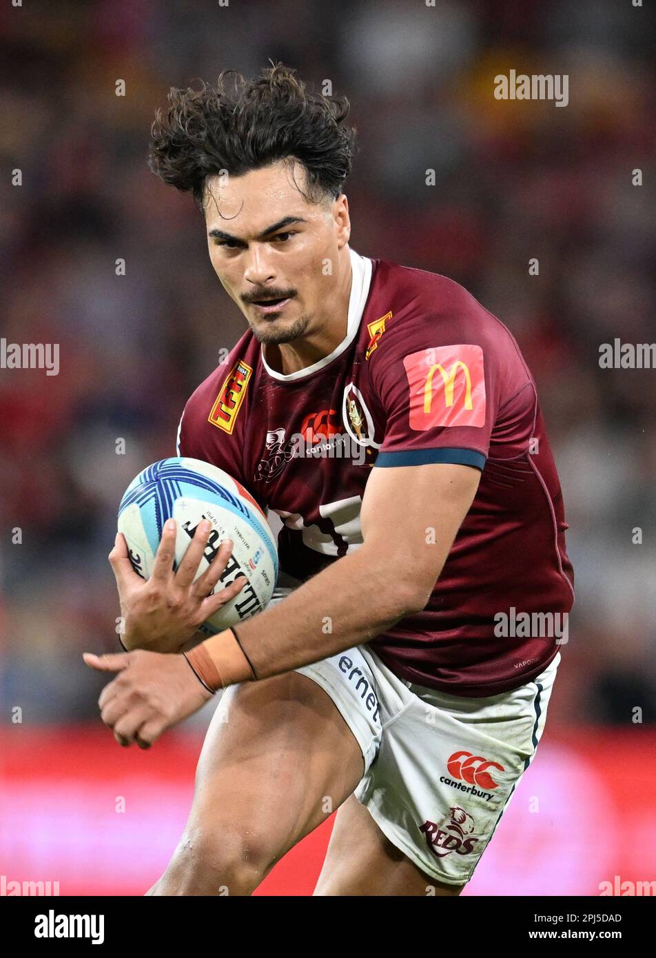 Jordan Petaia of the Reds in action during the Super Rugby Pacific ...