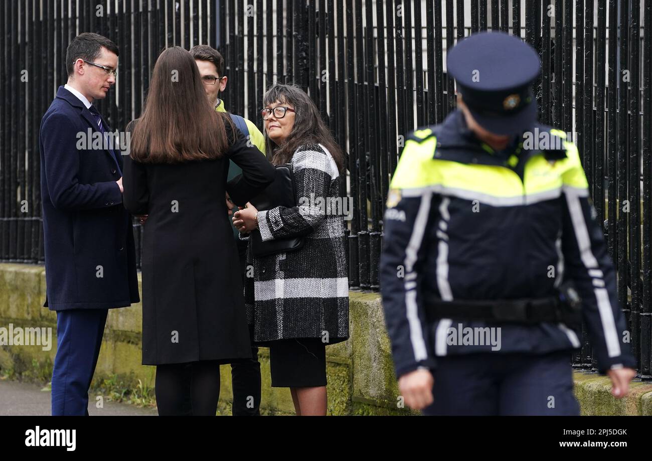 Irish teacher Enoch Burke (left), with his sister Ammi Burke, brother ...