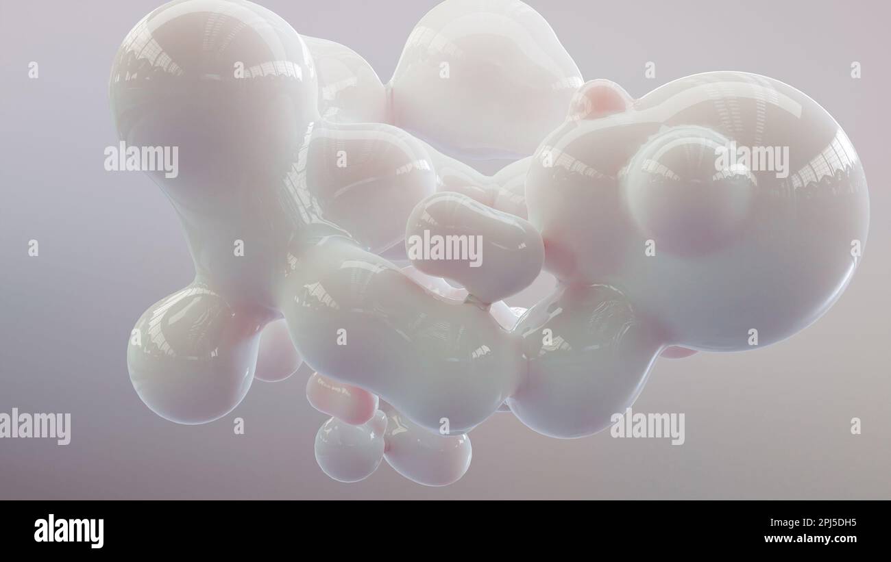 organic shapes. Morphing colorful blobs, Abstract 3d background. Liquid ...