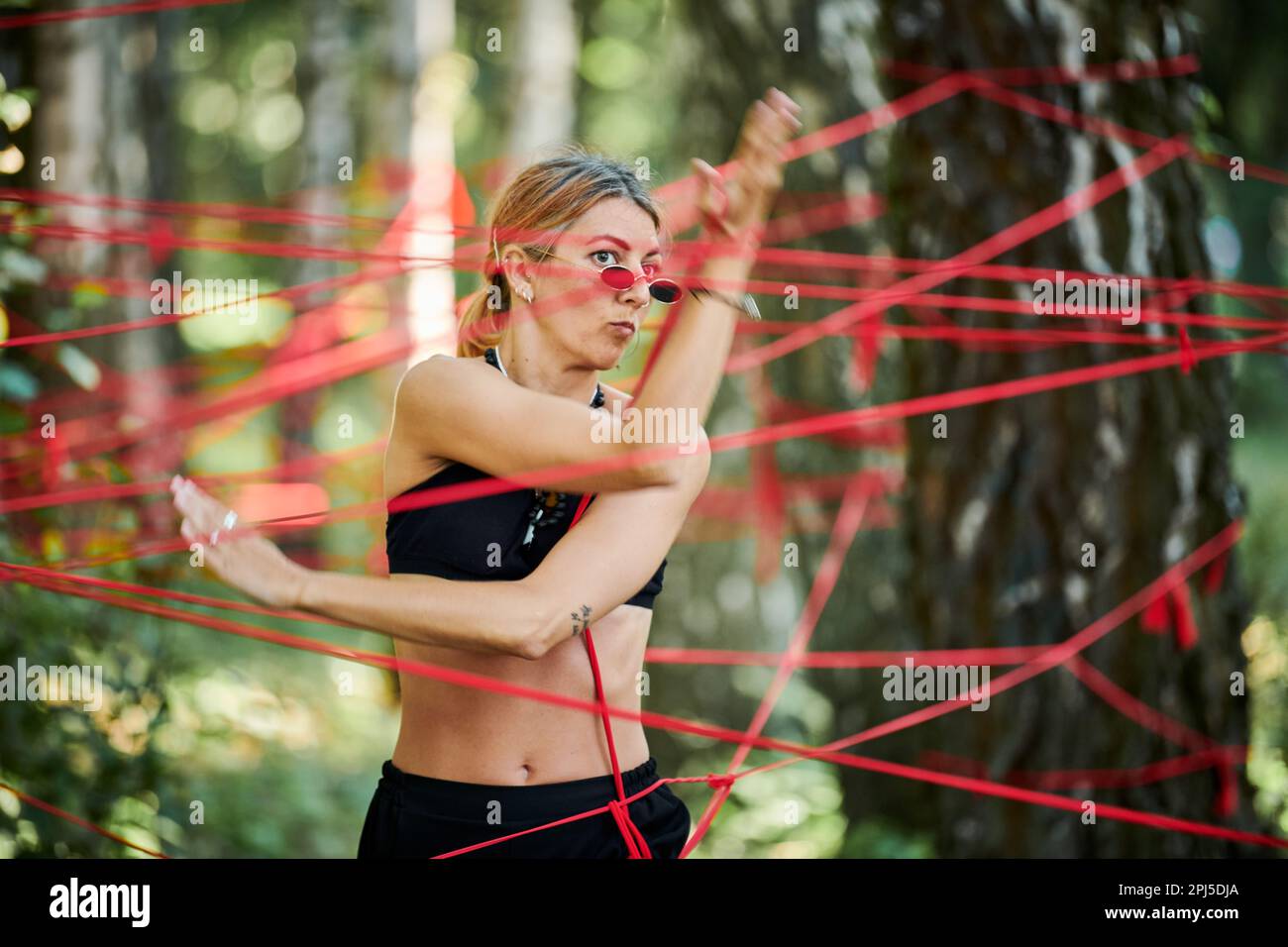 Svetlogorsk, Russia - 13.08.2022 - Performer female actor caught in red ...