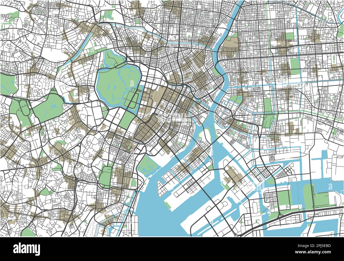 Colorful Tokyo vector city map Stock Vector Image & Art - Alamy