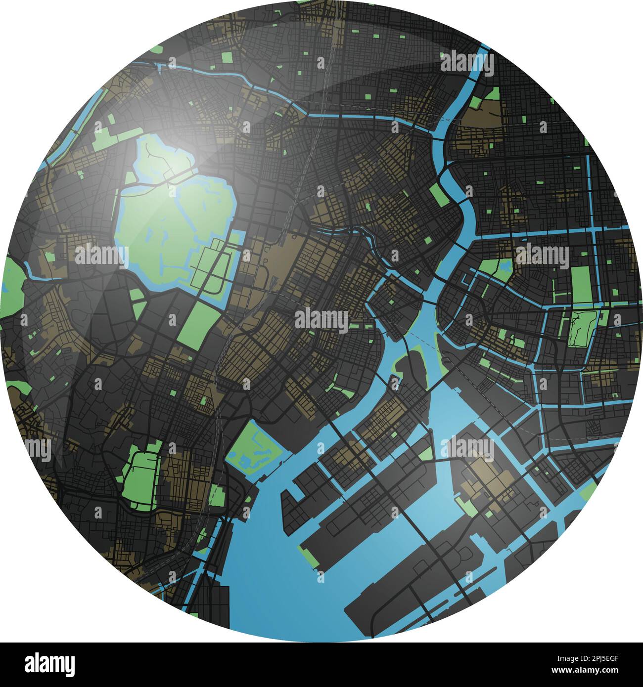 Tokyo vector map button with dark colors Stock Vector Image & Art - Alamy