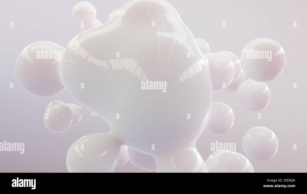 organic shapes. Morphing colorful blobs, Abstract 3d background. Liquid flowing colors. soap ...