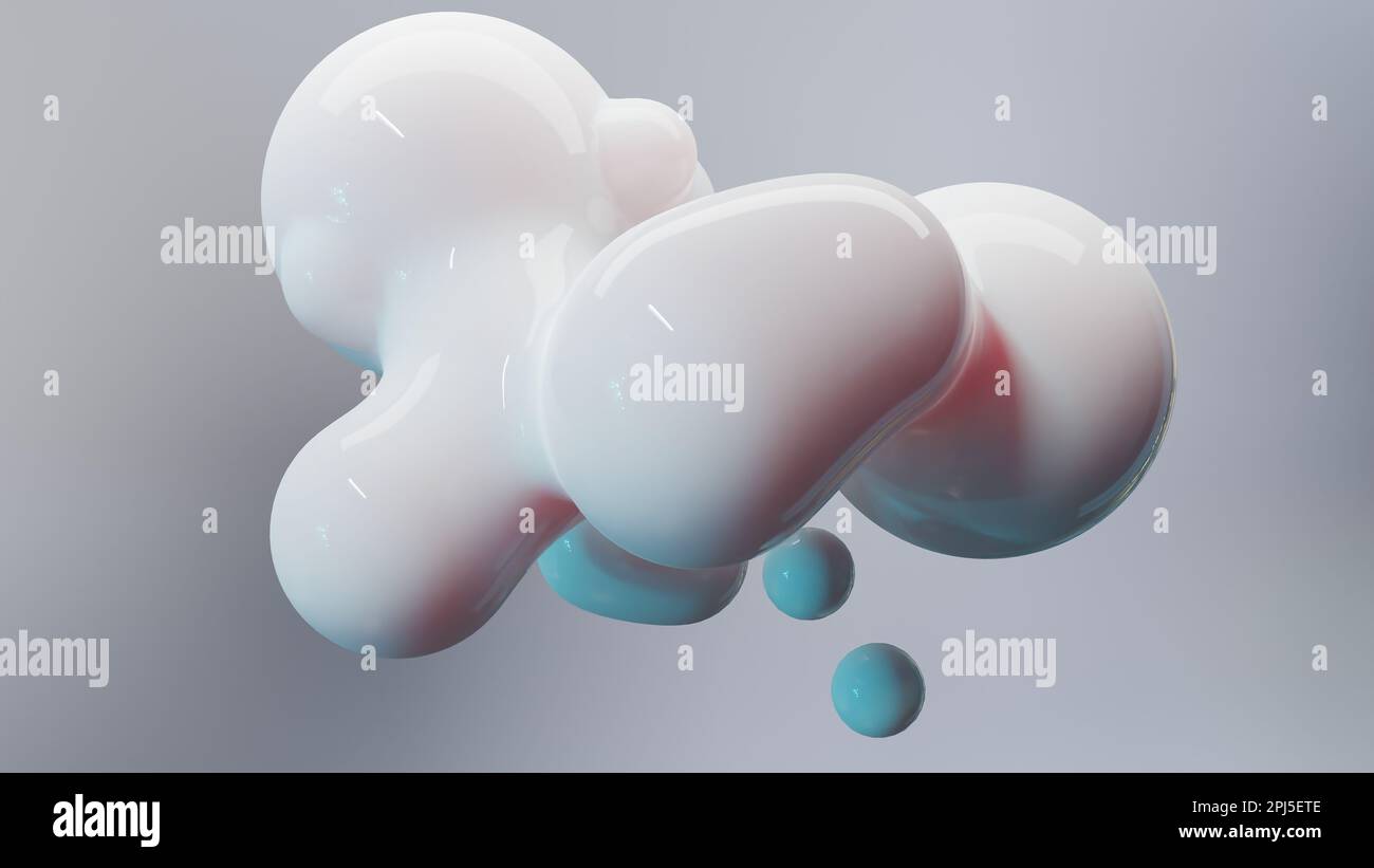 organic shapes. Morphing colorful blobs, Abstract 3d background. Liquid flowing colors. soap ...