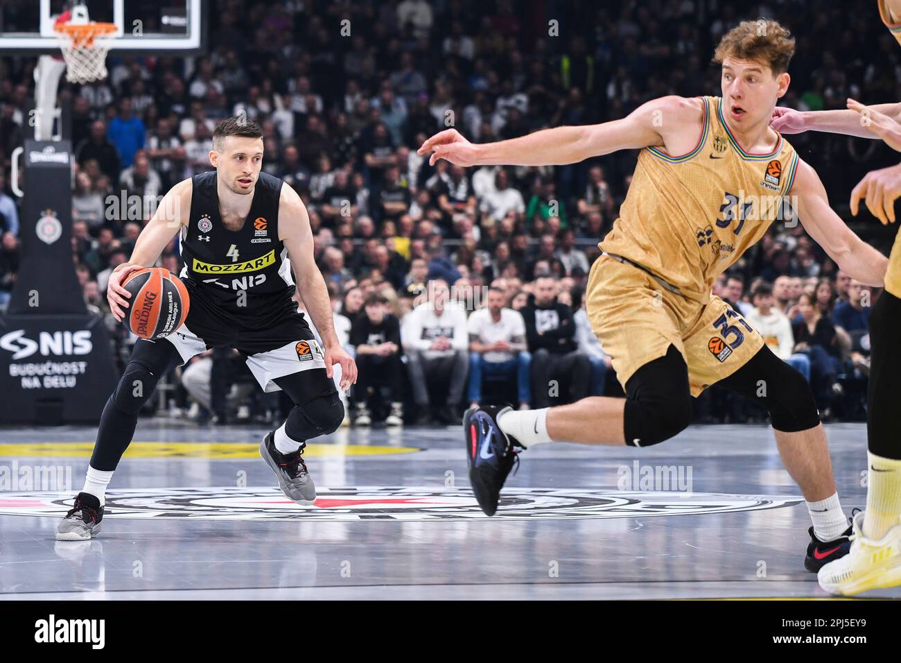 Belgrade, Serbia, 28 March 2023. Aleksa Avramovic of Partizan Mozzart ...