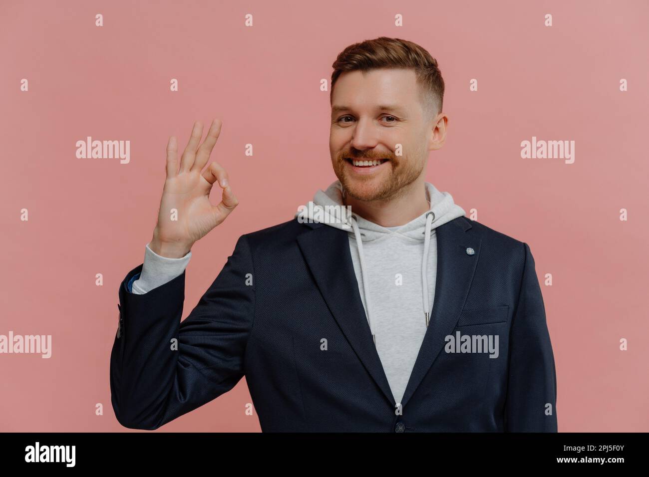 Man making the ok sign with fingers hi-res stock photography and images ...