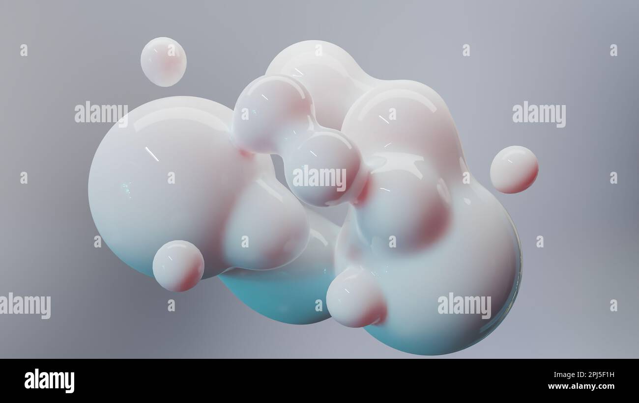 organic shapes. Morphing colorful blobs, Abstract 3d background. Liquid flowing colors. soap ...