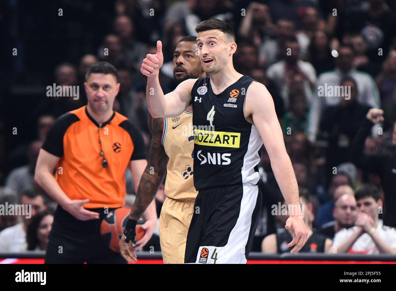 Belgrade, Serbia, 28 March 2023. Aleksa Avramovic of Partizan Mozzart ...