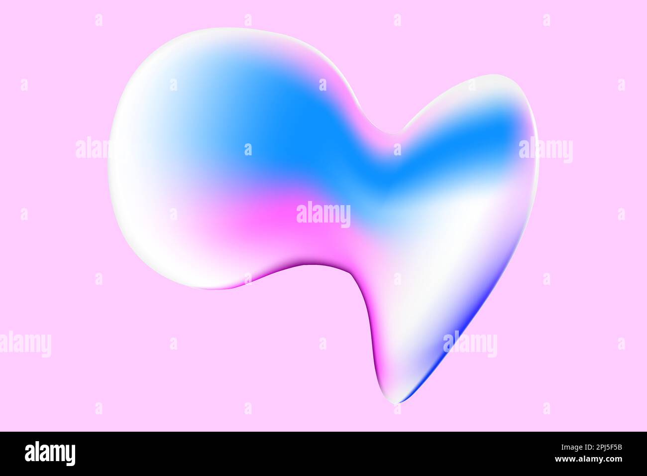 Deformed volume drop with a gradient. Decorative element on a pink ...