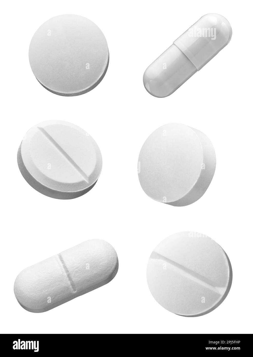 collection of various white pilsl on white background Stock Photo - Alamy