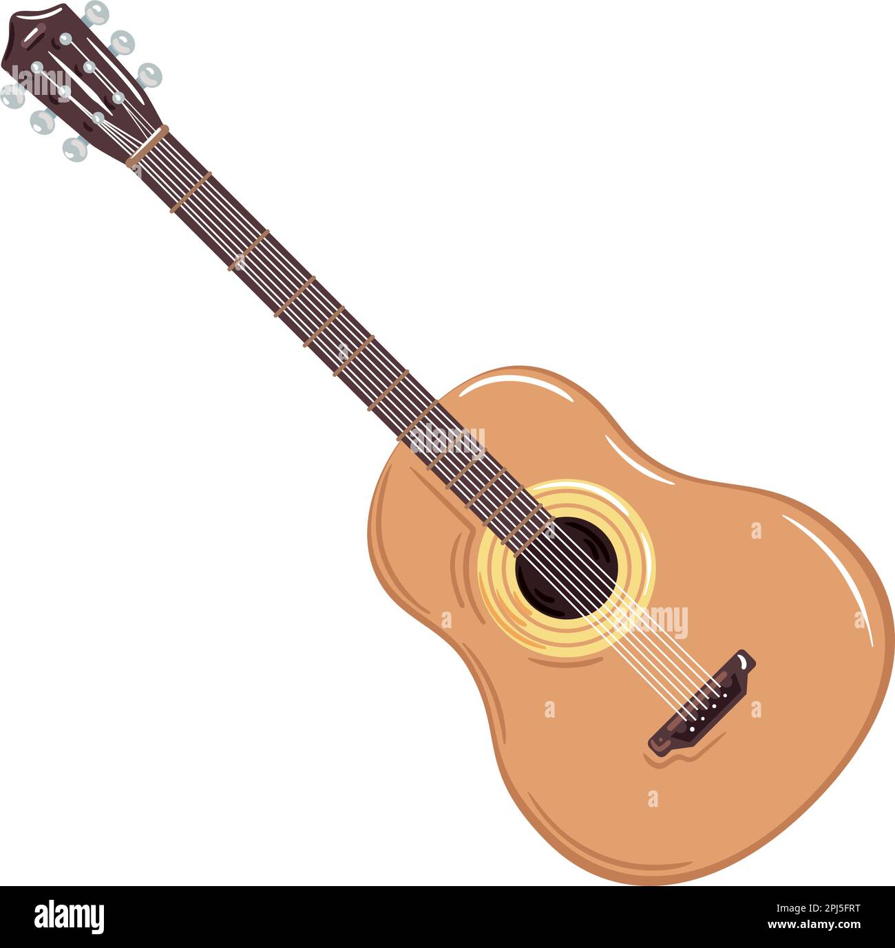 Acoustic guitar illustration with wood material Stock Vector Image ...
