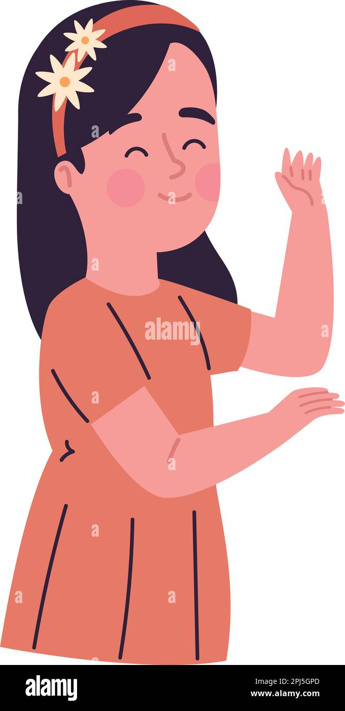 Smiling cartoon girl character Stock Vector Image & Art - Alamy