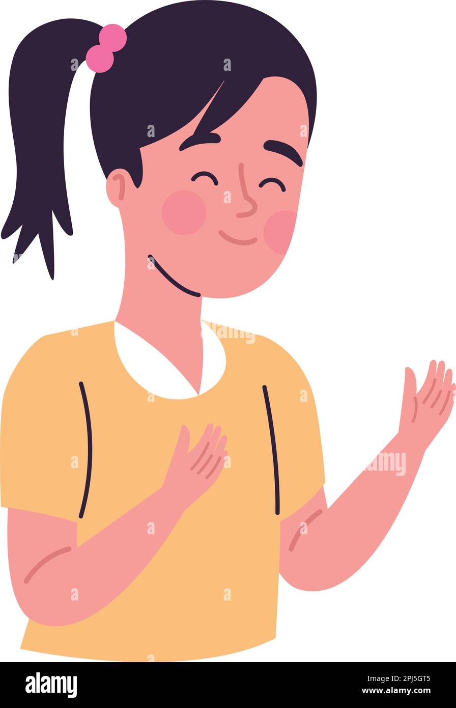 Cheerful girl cartoon Stock Vector Image & Art - Alamy