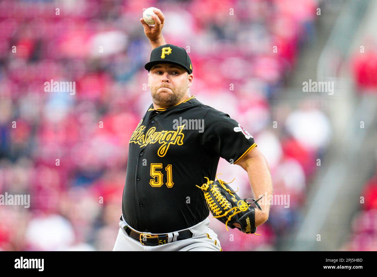 Pittsburgh Pirates relief pitcher David Bednar (51) throws against the ...