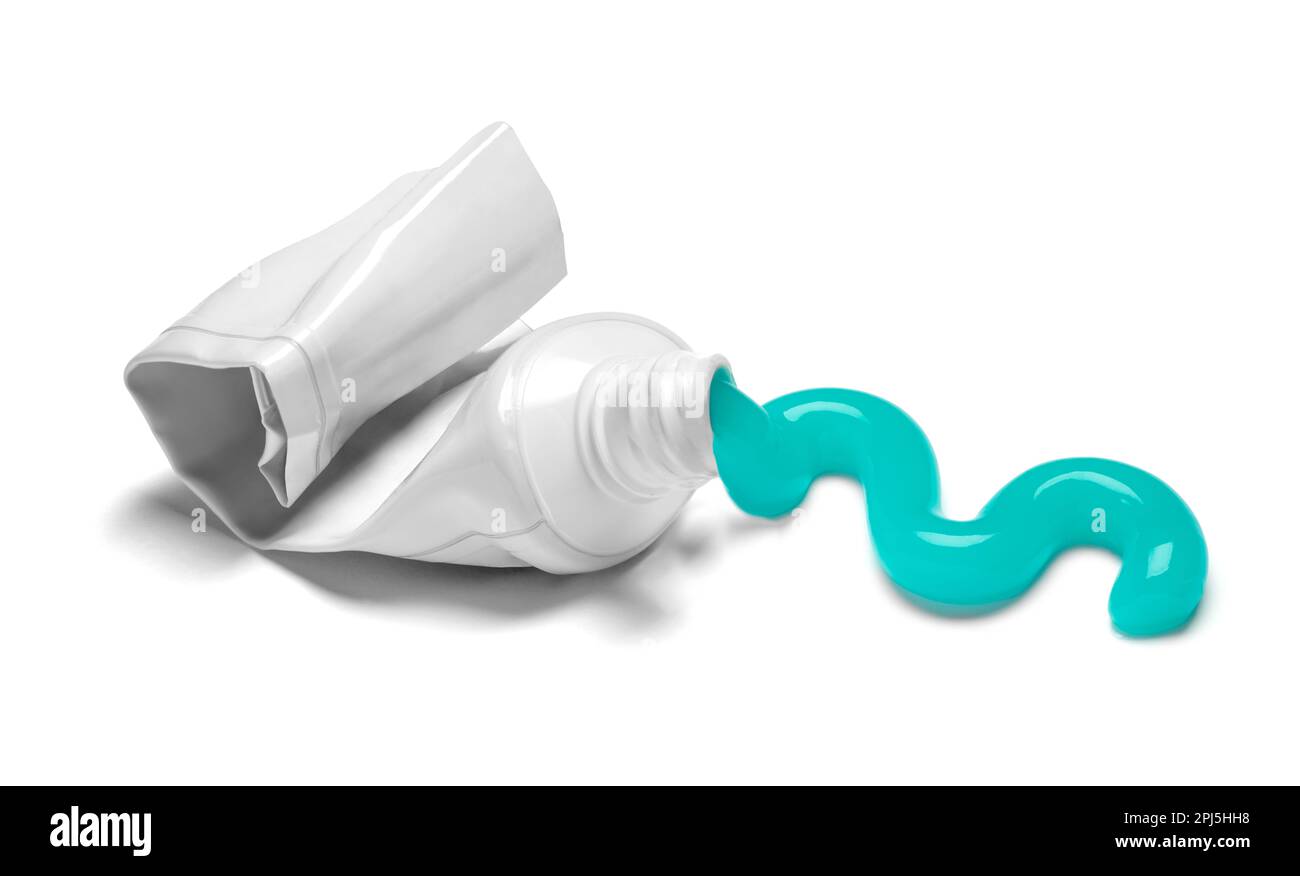 toothpaste white tube hygiene used empty Stock Photo - Alamy