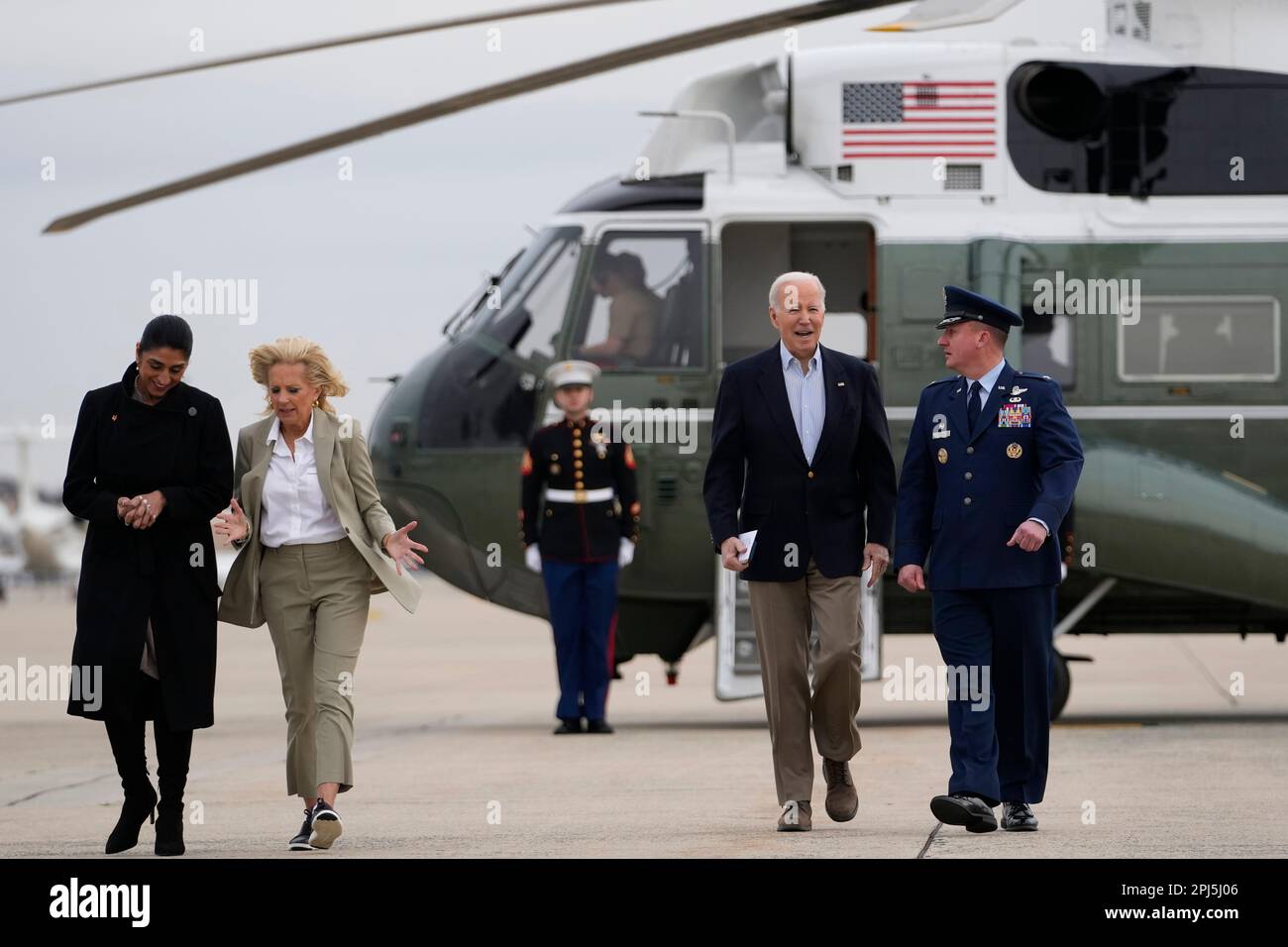 President Joe Biden and first lady Jill Biden are escorted by Sarb ...