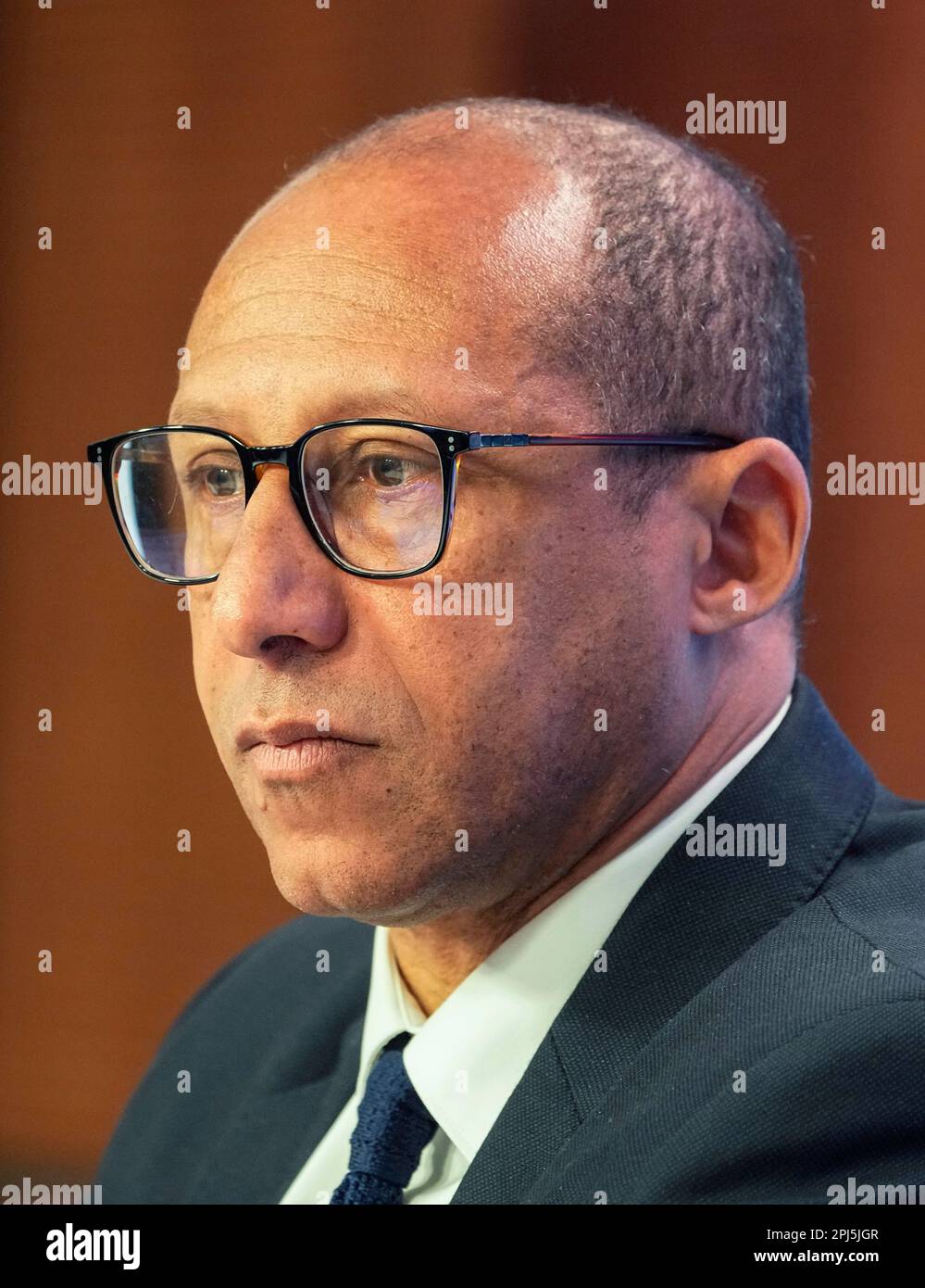 Interim President of French soccer federation Philippe Diallo, attends ...