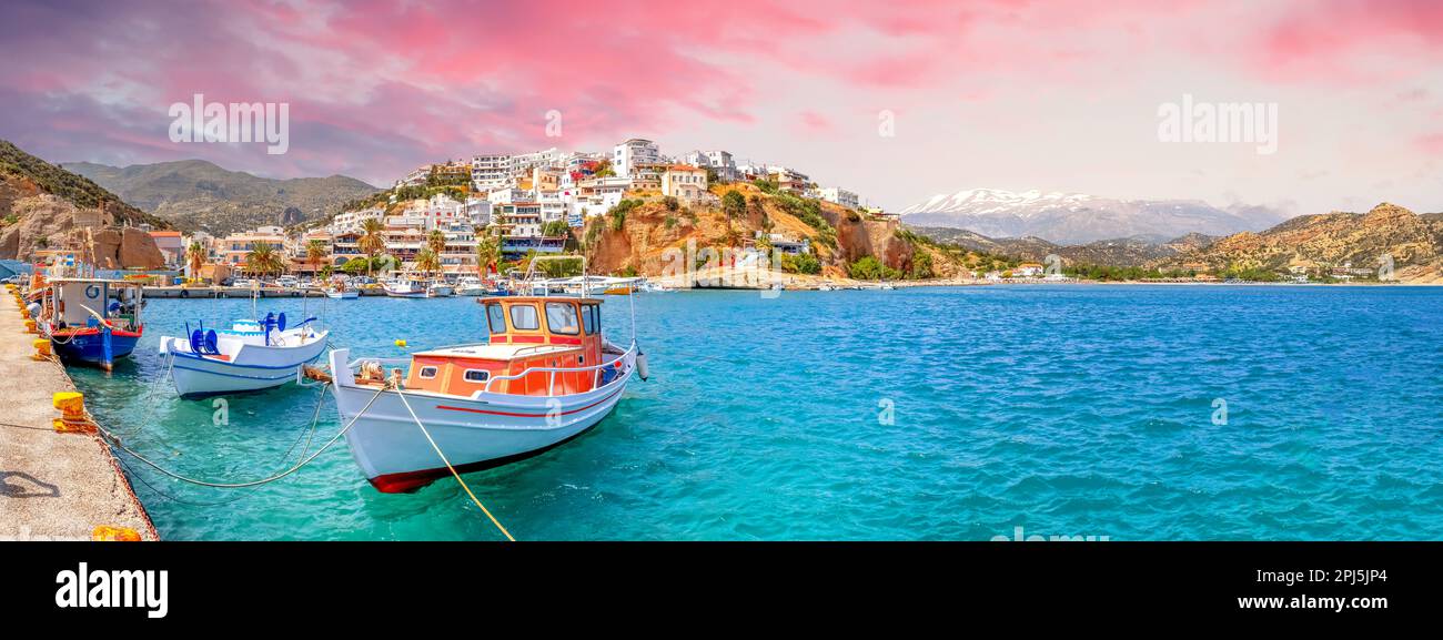 Agia Galini, Crete, Greece Stock Photo - Alamy