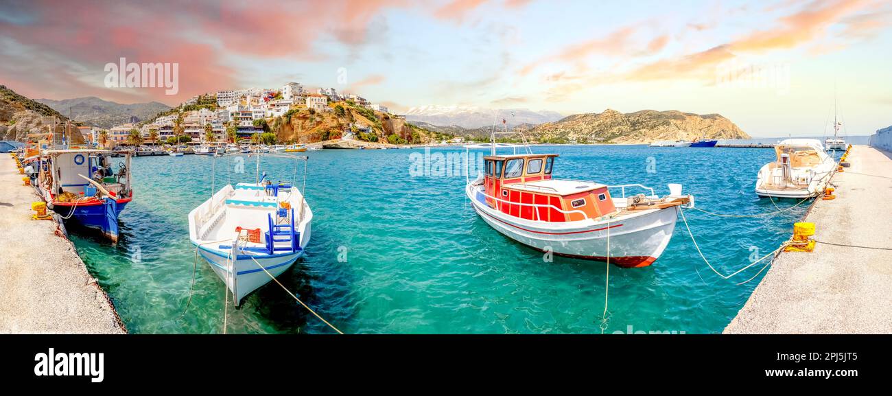 Agia Galini, Crete, Greece Stock Photo - Alamy