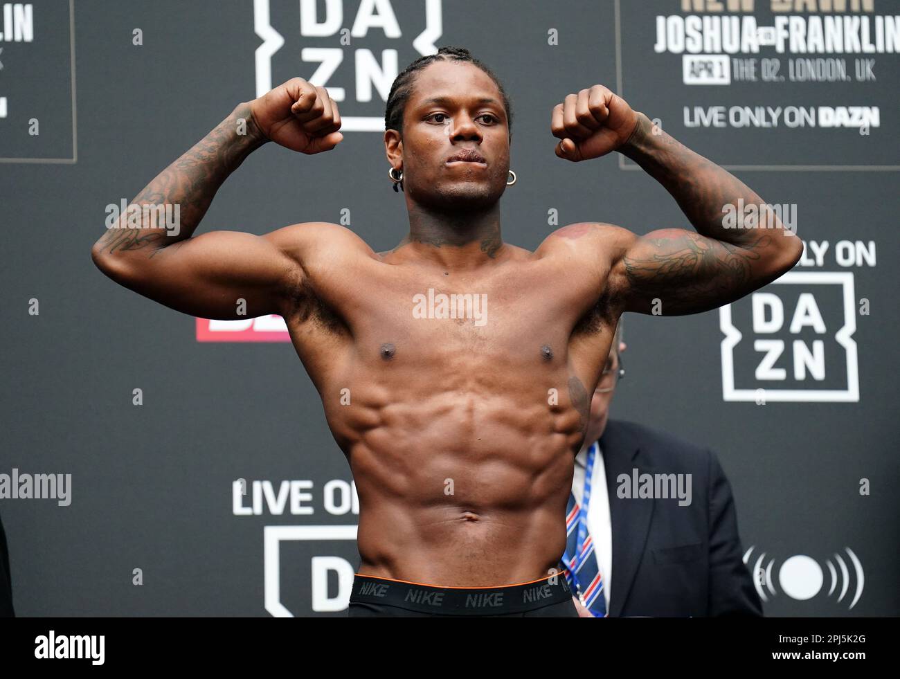Austin Williams during the weigh-in at Westfield London. Picture date ...