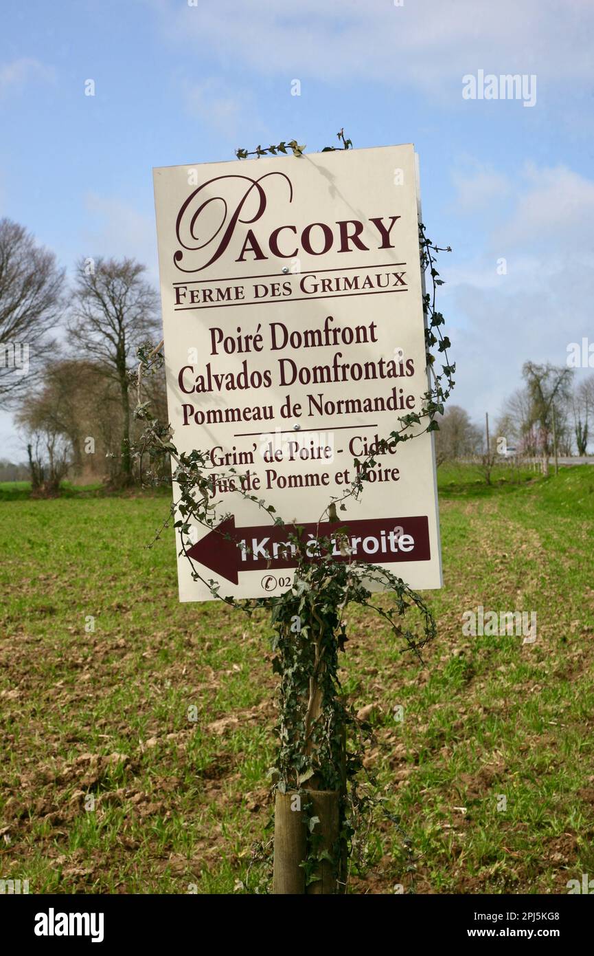A sign in the French countryside, Normandy, France, Europe Stock Photo ...