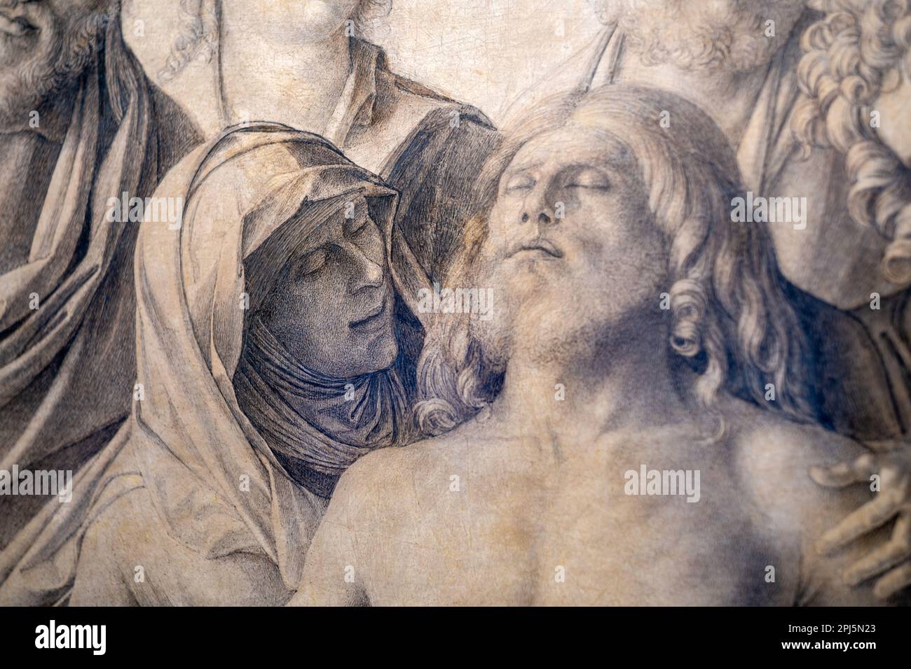 Detail of Lamentation over the Dead Christ (c.1500) by Giovanni Bellini ...