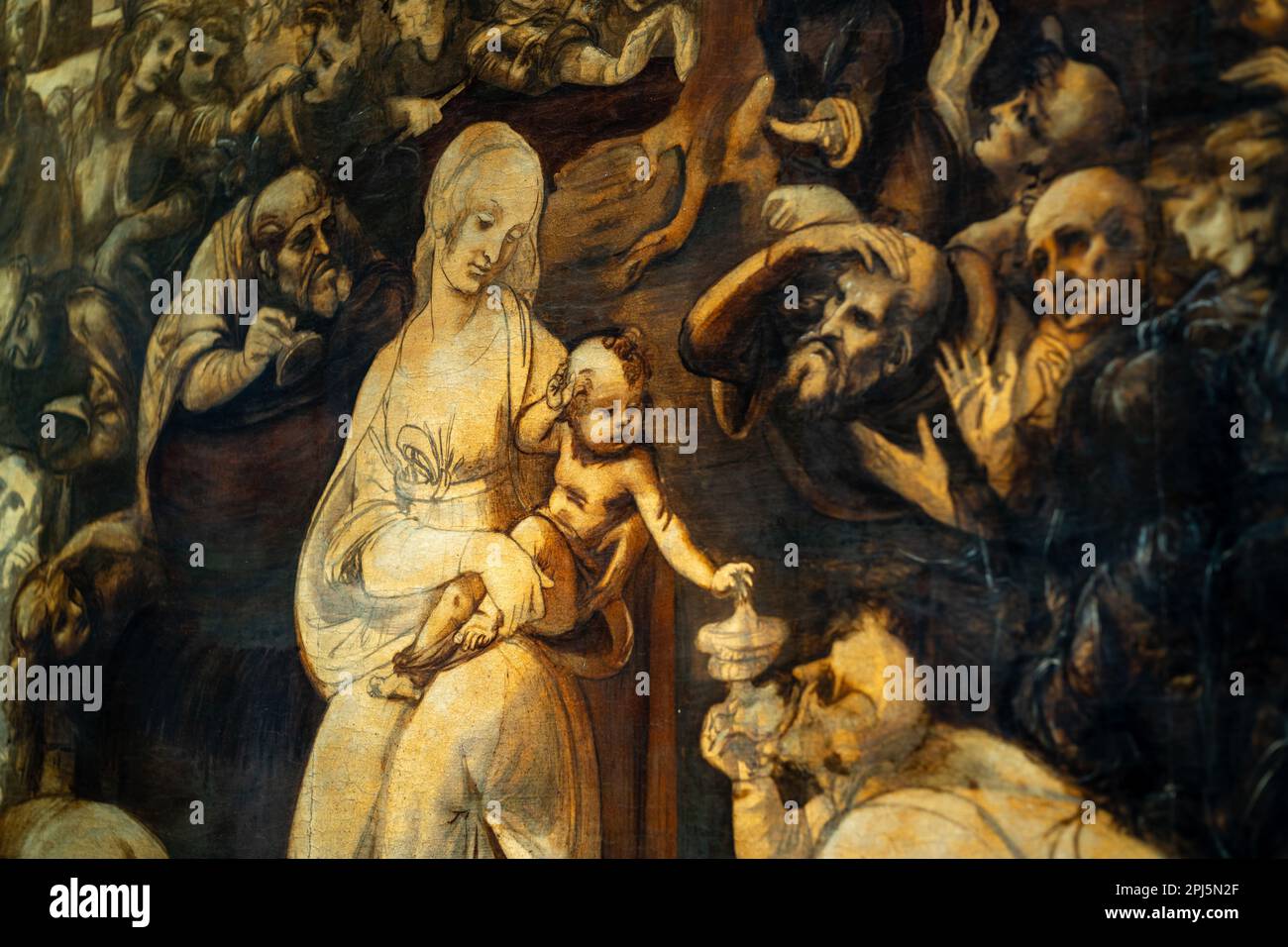 Leonardo da Vinci's unfinished painting, 'The Adoration of the Magi ...