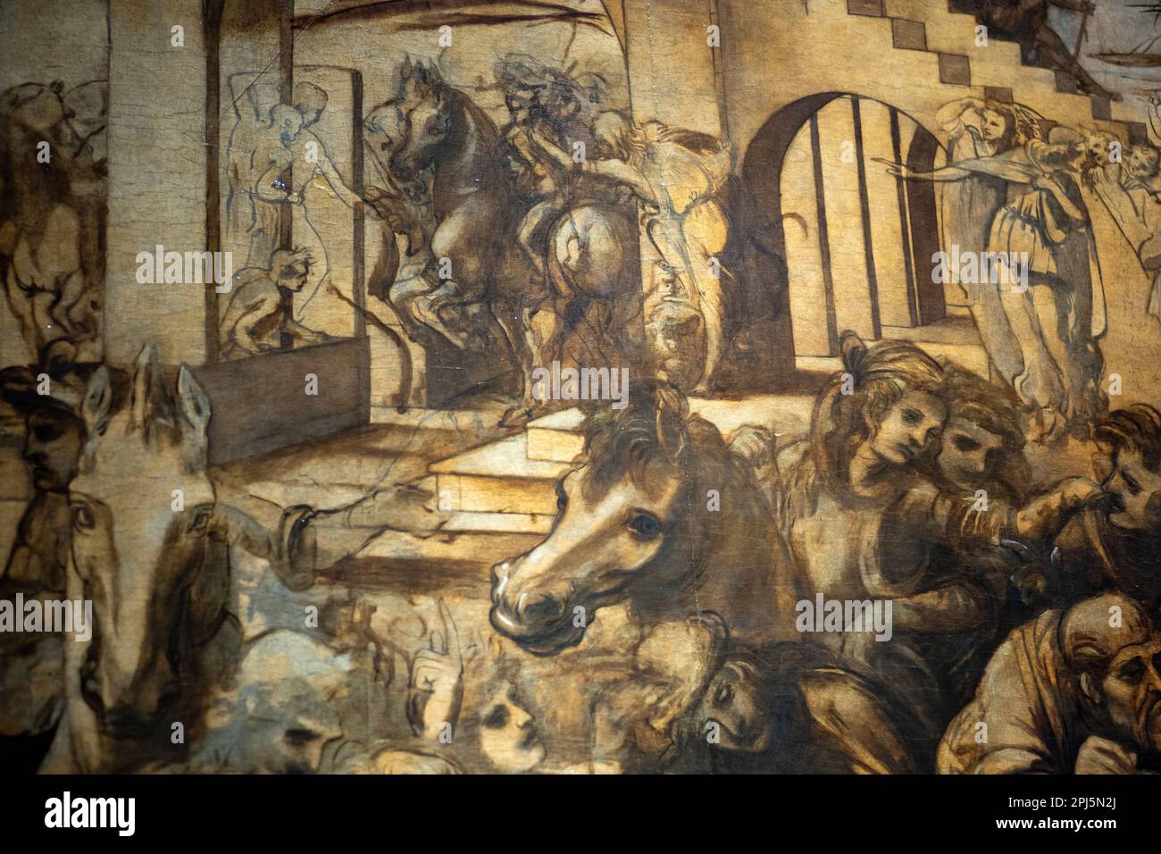 Leonardo da Vinci's unfinished painting, 'The Adoration of the Magi ...