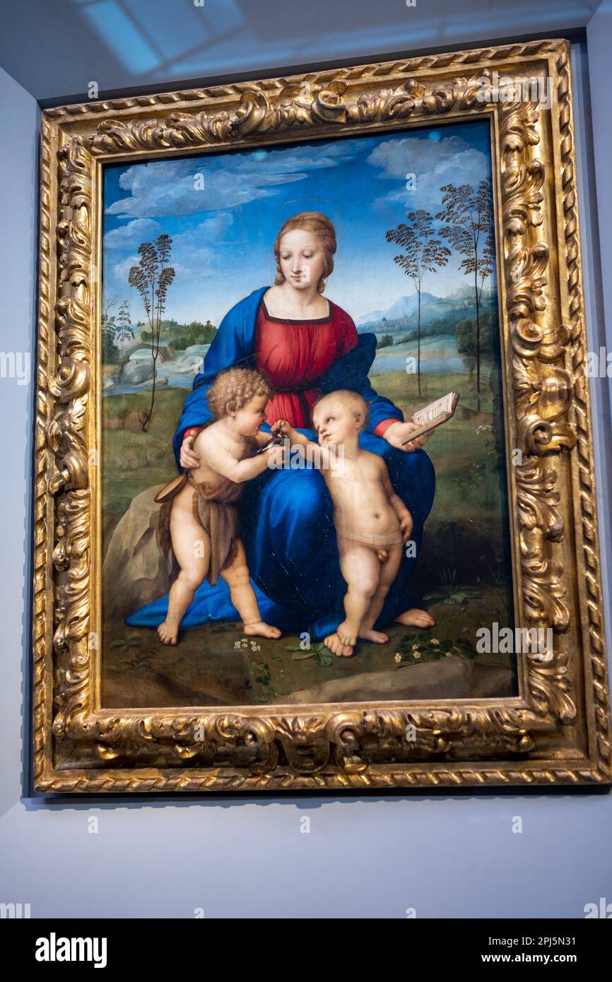 Raphael's 'Madonna of the Goldfinch' (c. 1505-06) on display in the ...