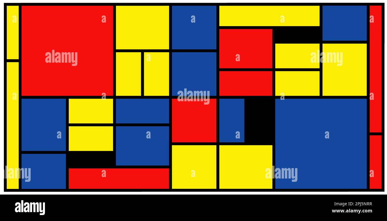 Checkered Piet Mondrian style emulation. The Netherlands art history ...