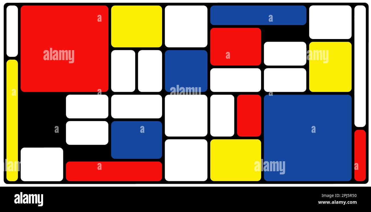 Checkered Piet Mondrian style emulation. The Netherlands art history ...